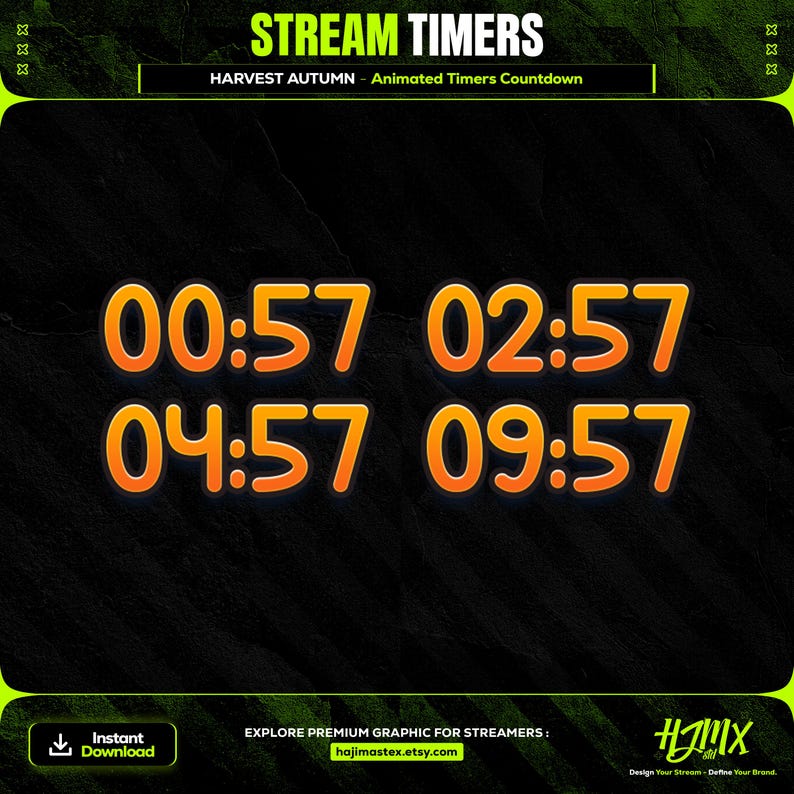 Harvest Autumn Animated Stream Timers: Twitch, Youtube, Kick (digital ...