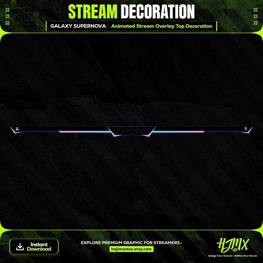 Galaxy Supernova Animated Overlay Label Bar Decoration for Stream ...