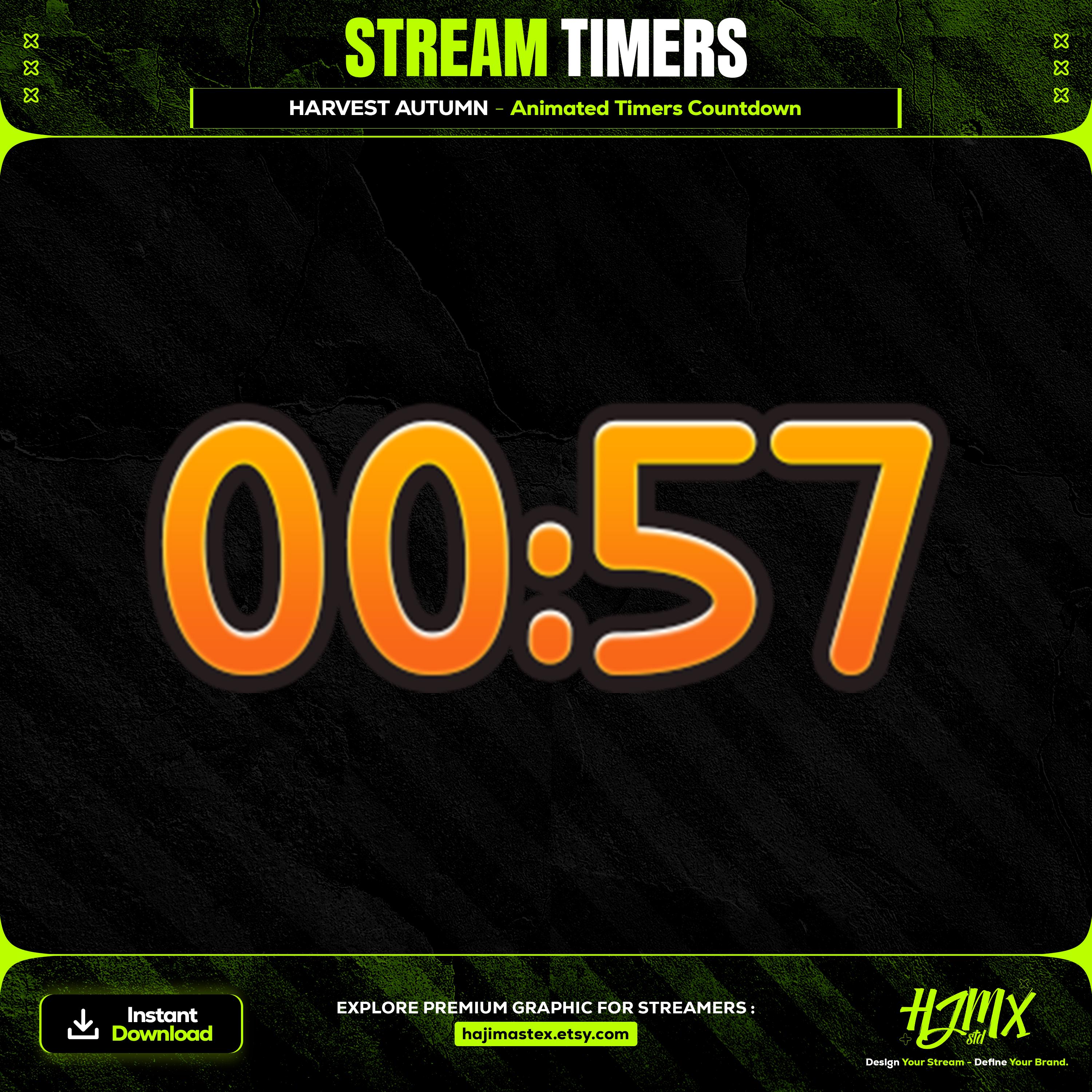 Harvest Autumn Animated Stream Timers: Twitch, Youtube, Kick (digital ...
