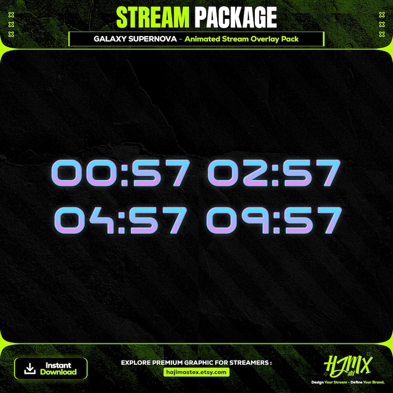 Animated Galaxy Stream Overlay Package: Twitch, Youtube, Kick (digital ...