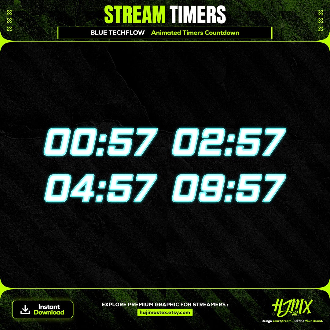 Blue Techflow Animated Timers Countdown for Stream | Twitch, Youtube ...