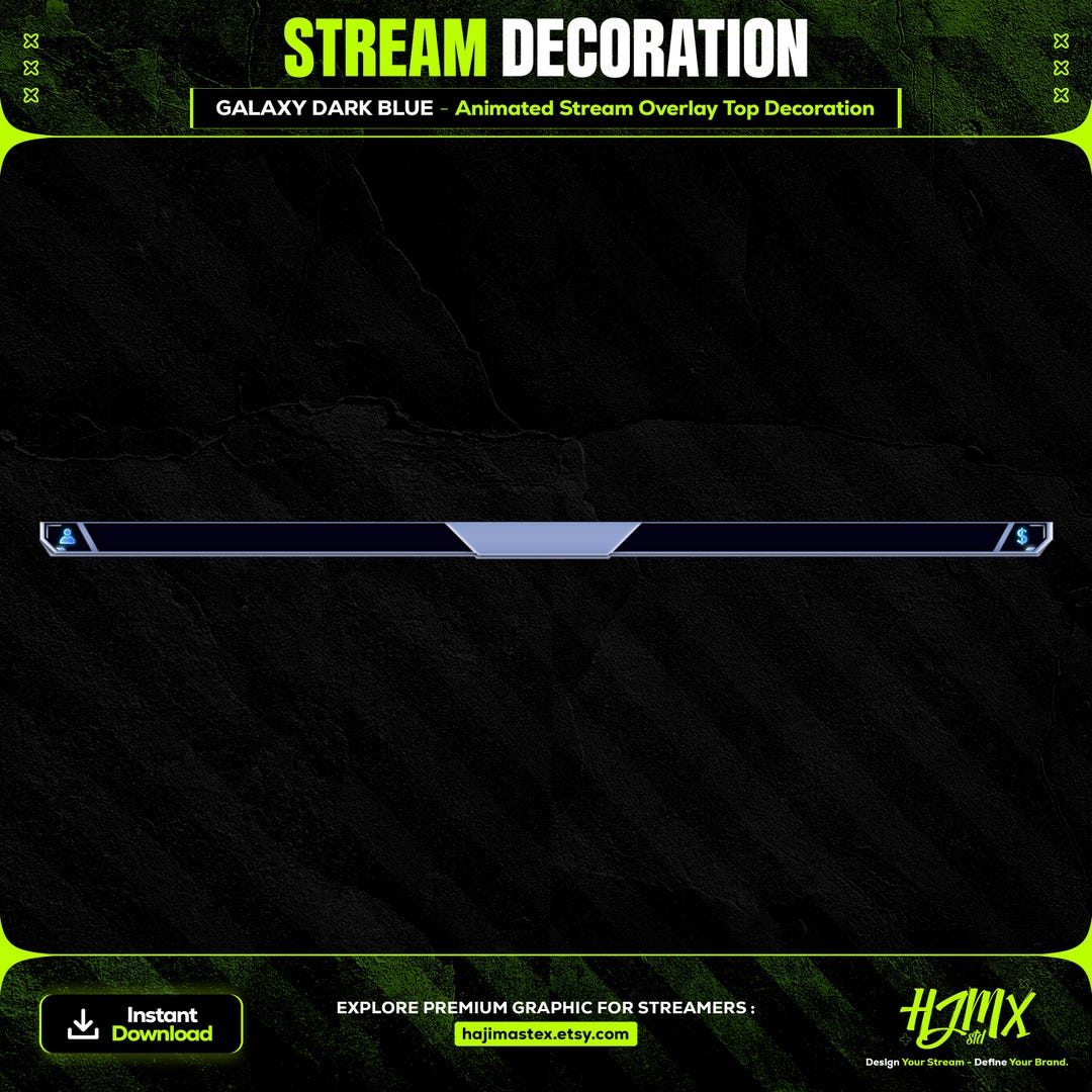 Galaxy Dark Blue Animated Overlay Label Bar Decoration for Stream ...