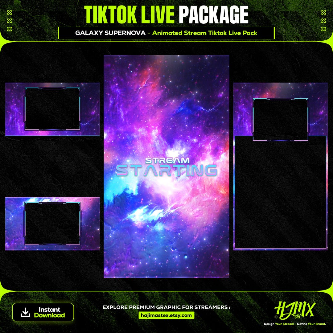 Galaxy Supernova Animated Tiktok Stream Package | Vertical Scenes ...