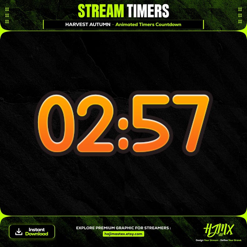 Harvest Autumn Animated Stream Timers: Twitch, Youtube, Kick (digital ...