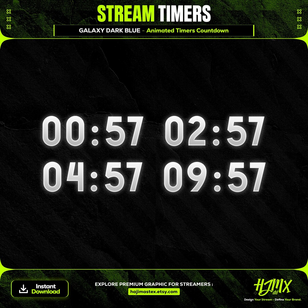 Galaxy Dark Blue Animated Stream Timers: Twitch, Youtube, Kick (digital ...