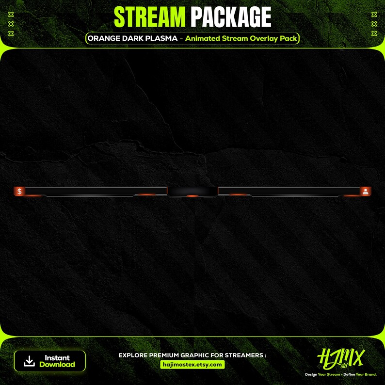 Galaxy Orange Dark Plasma Animated Stream Package - Overlay, Alerts ...