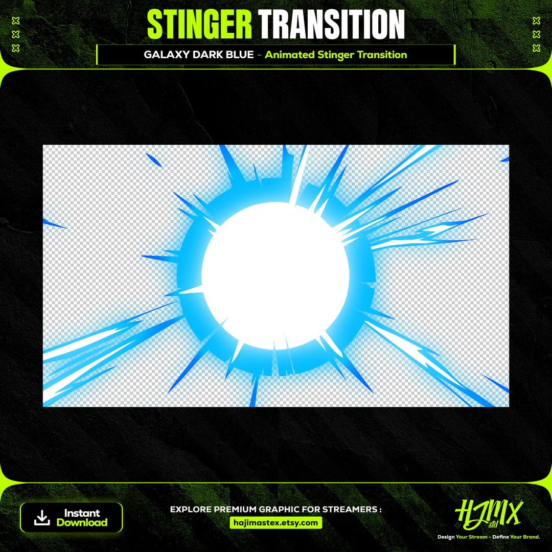 Galaxy Dark Blue Animated Stream Overlay Set | Twitch, Youtube, Kick ...