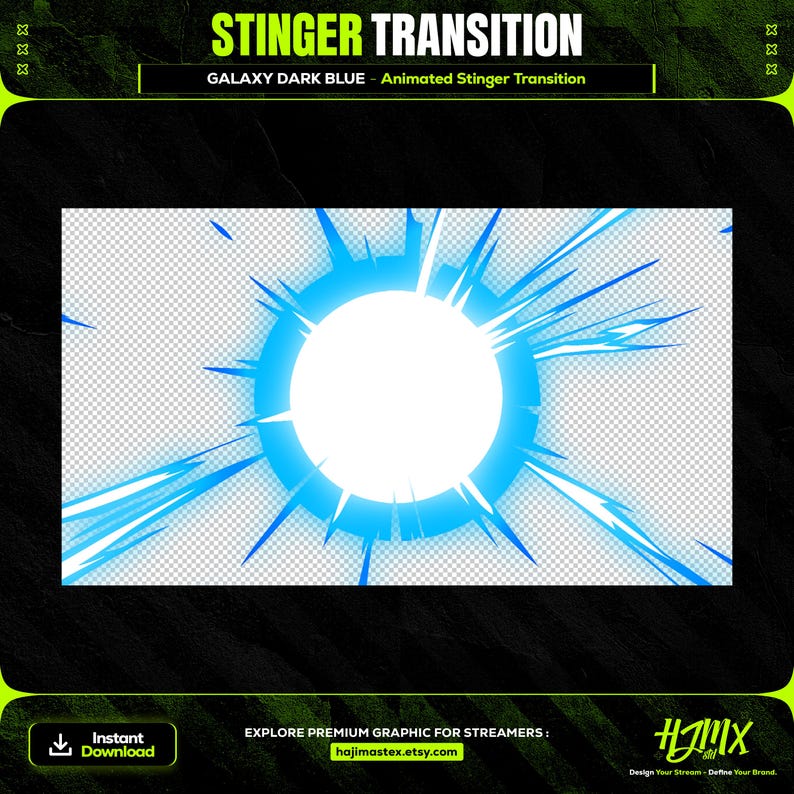 Galaxy Dark Blue Animated Stream Overlay Set | Twitch, Youtube, Kick ...