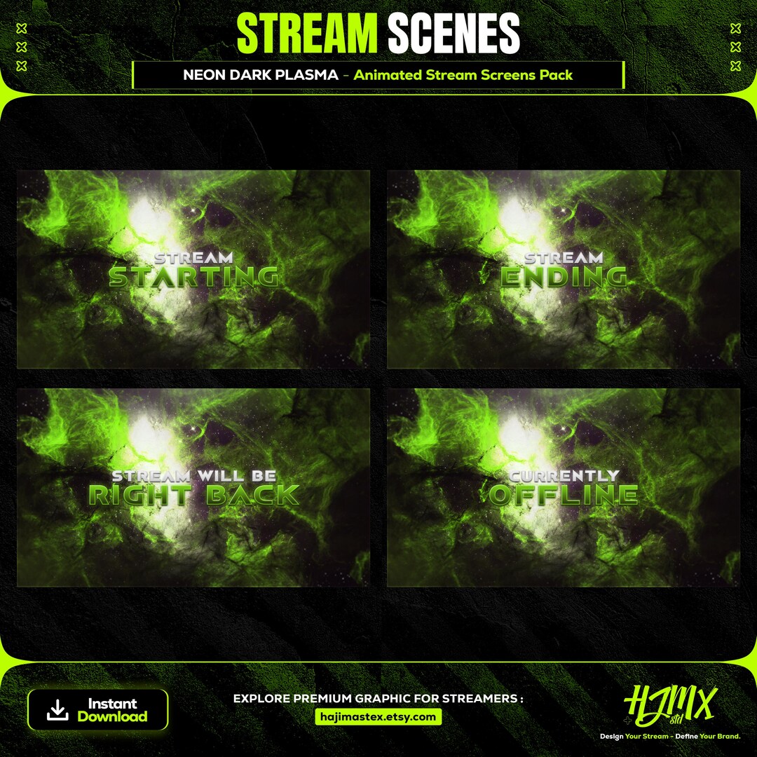 Galaxy Neon Dark Plasma Animated Screen Scenes - Starting,brb,ending ...