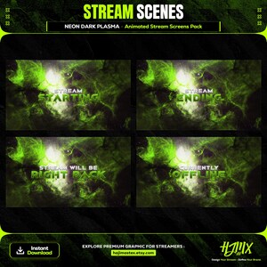 Galaxy Neon Dark Plasma Animated Screen Scenes Starting,brb,ending ...