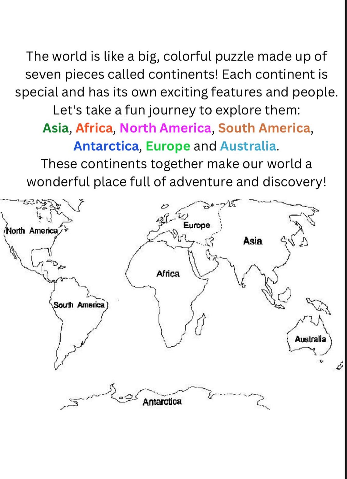 The Seven Continents Activity and Colouring Book. - Etsy