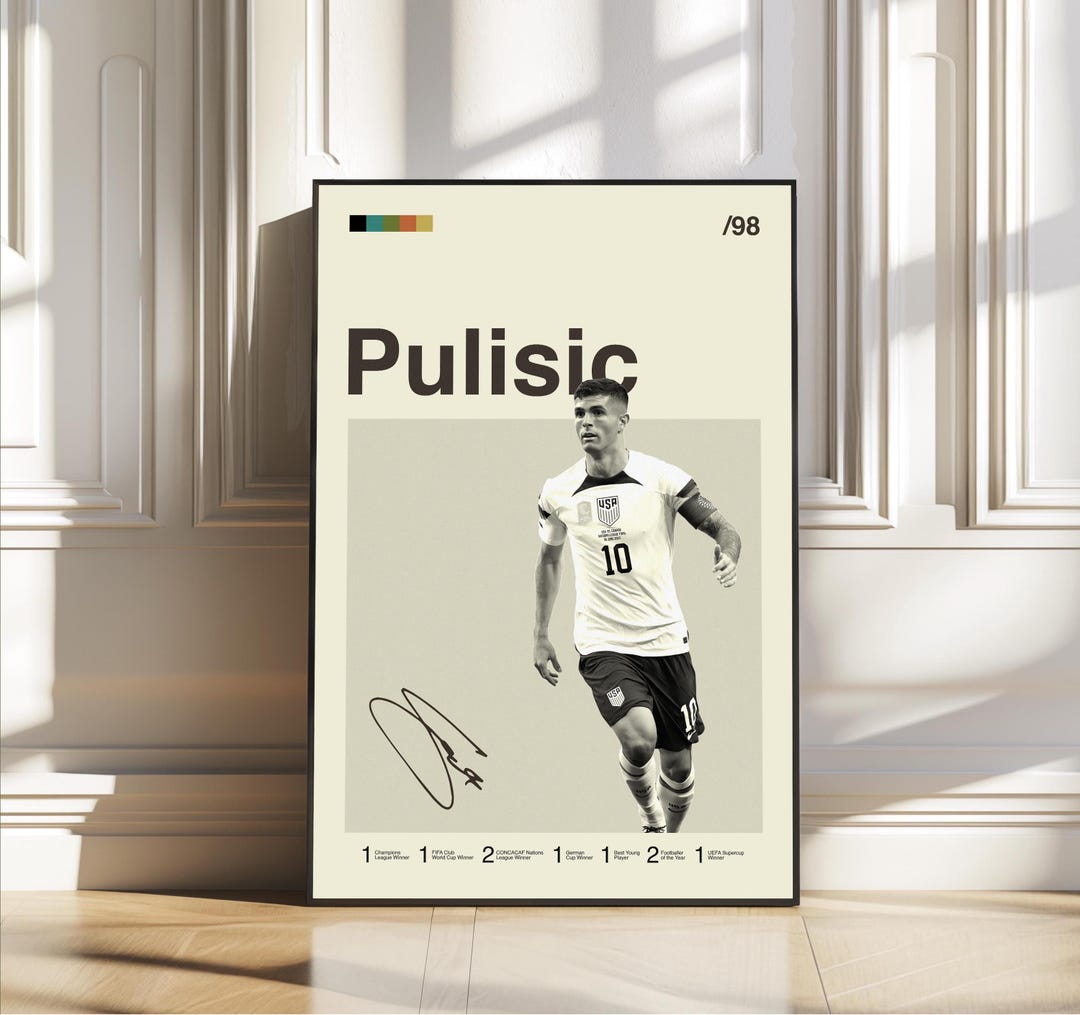 Christian Pulisic Poster, USMNT Poster, Signed Poster, Soccer Poster ...
