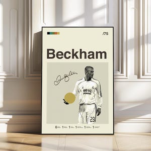 David Beckham Poster, England Footballer Print, Signed Poster, Mid ...