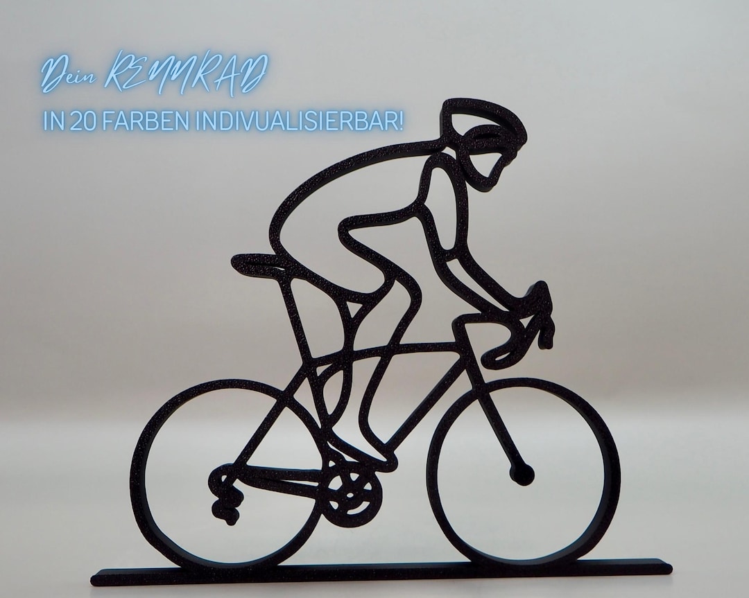 Fahrrad Deko Line Art – 3D Druck Figur als Geschenk für Rennradfahrer und als Geschenk fürs ...
