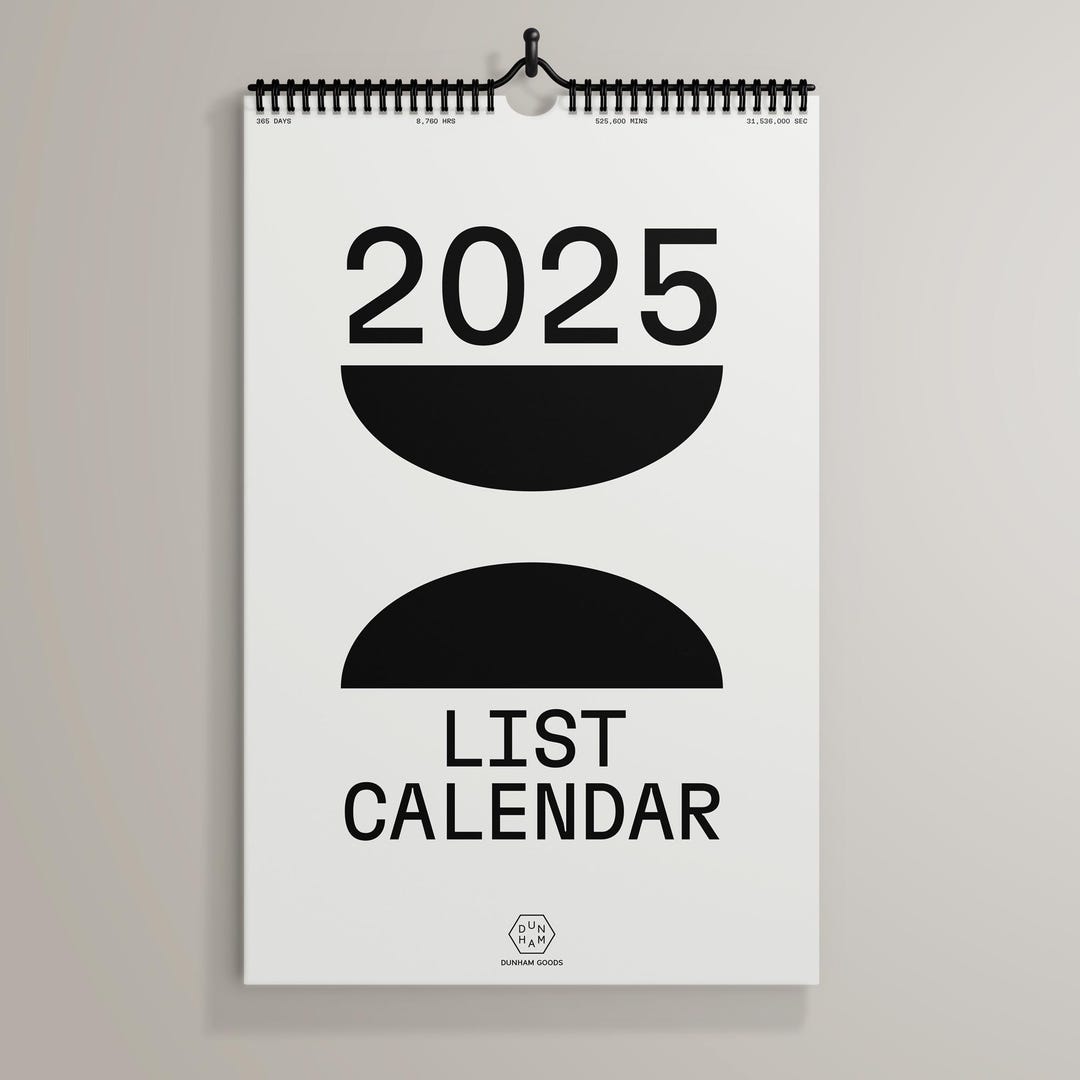 2025 List Wall Calendar | 5 Column Planner | 11" X 17" | Large Wall ...