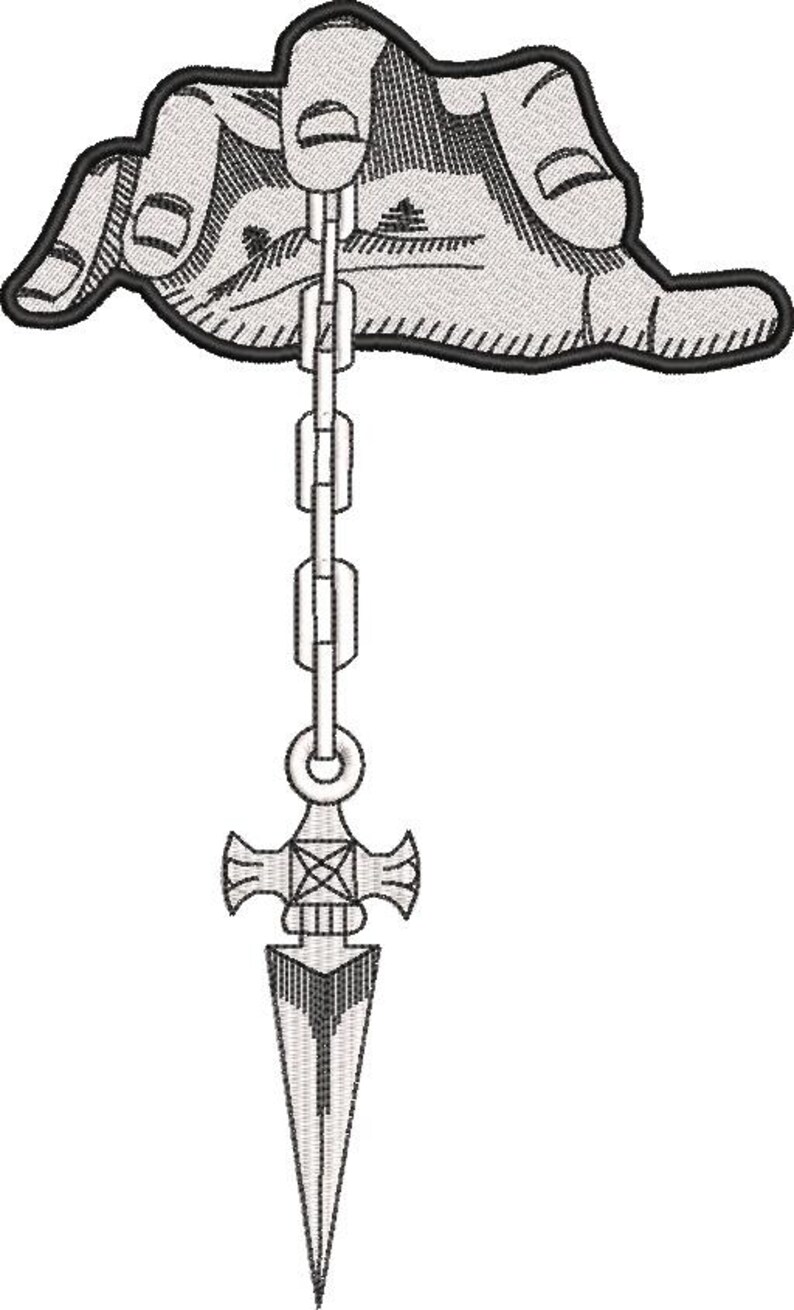 Hand Holding Dagger Embroidery Design – Gothic Line Art Machine ...