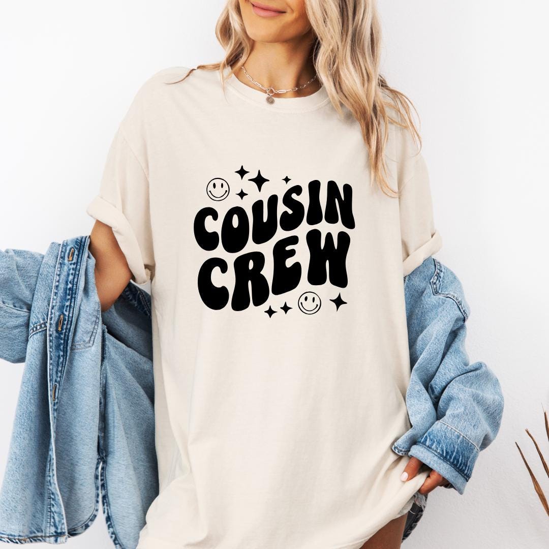 Cousin Crew SVG PNG | Retro Cousin Crew Shirt Design | Smiley Face ...