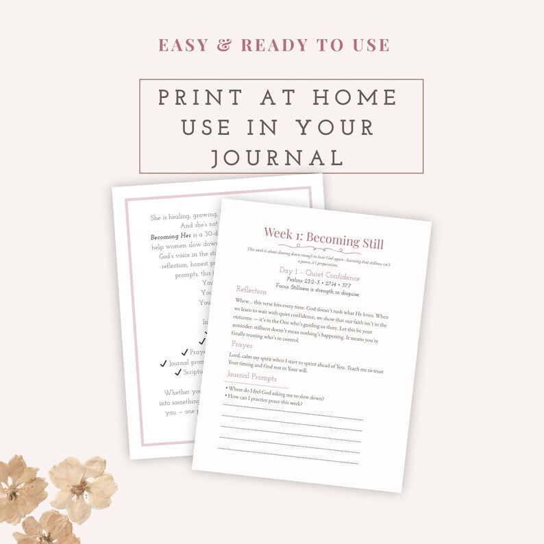 Becoming Her-printable Christian Devotional Journal for Women-30-day ...