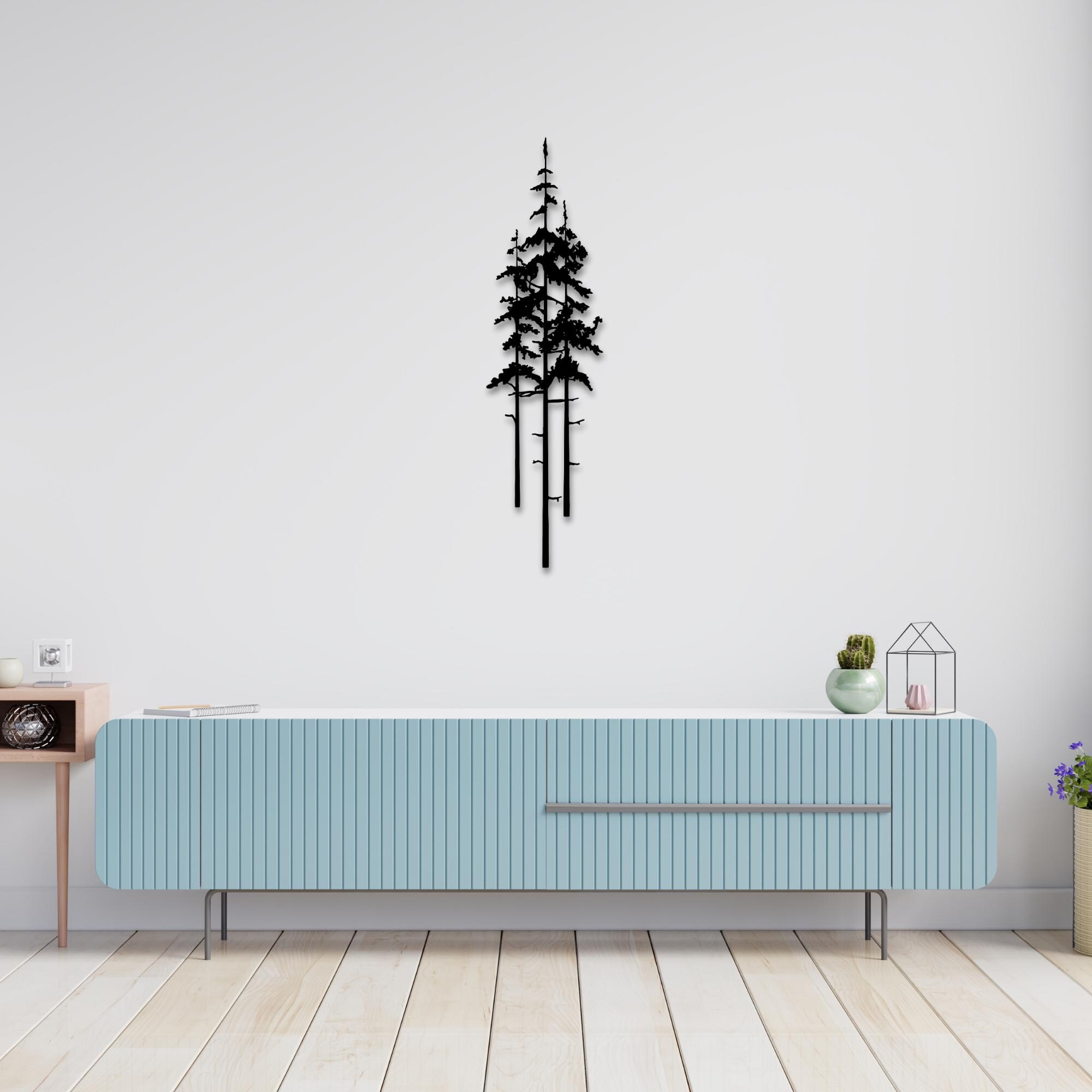 Wispy Pine Tree Metal Wall Art Cedar Tree Metal Art Decor Metal Wall ...