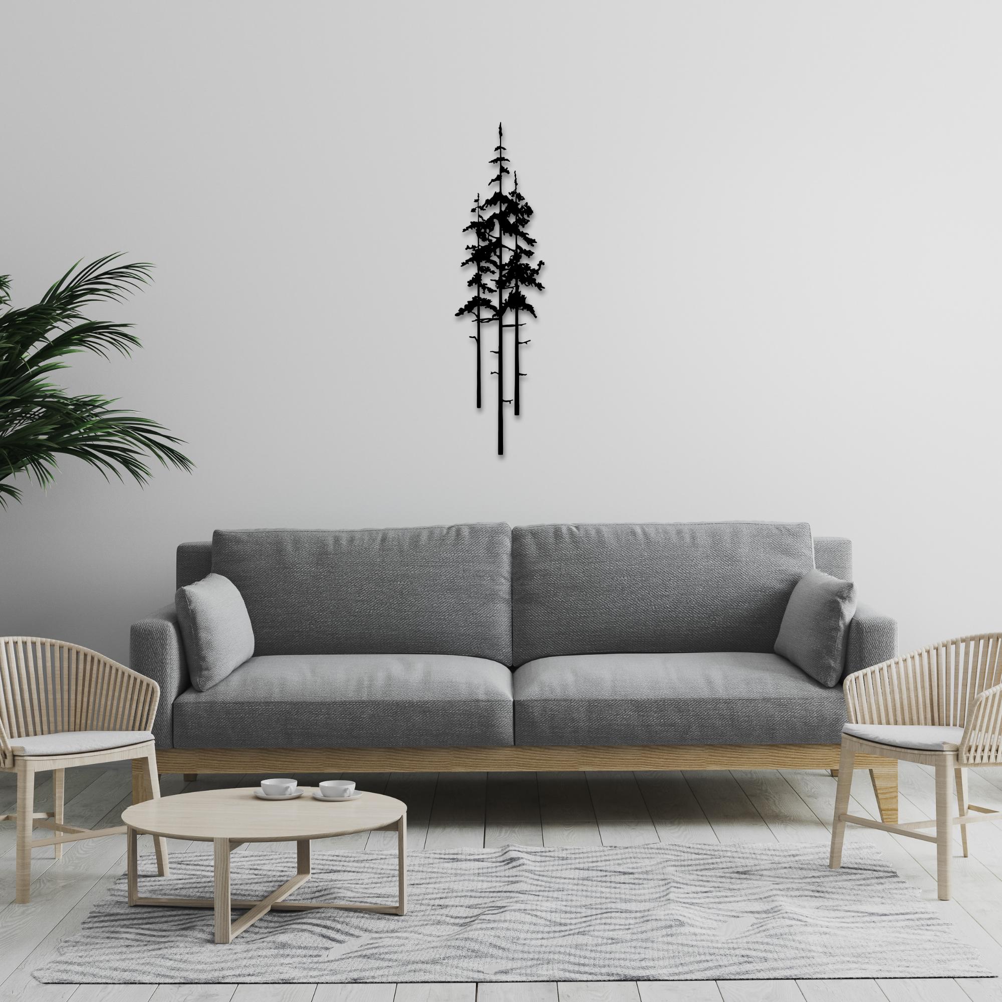 Wispy Pine Tree Metal Wall Art Cedar Tree Metal Art Decor Metal Wall ...