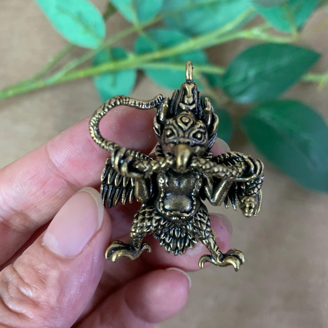 Vintage Copper Garuda Bird Pendant Protective Animal Necklace Buddhist ...