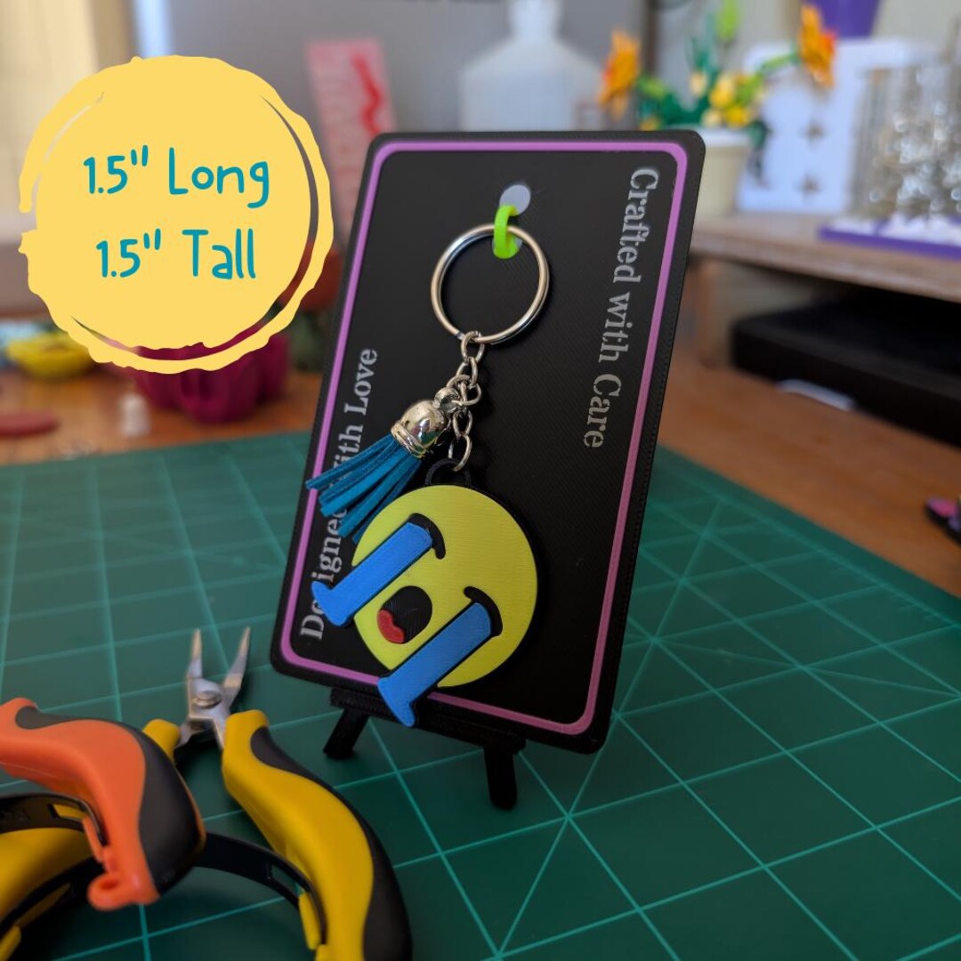 3D Printed Emote Keychains | Funny Faces for Bags, Backpacks & Keys ...