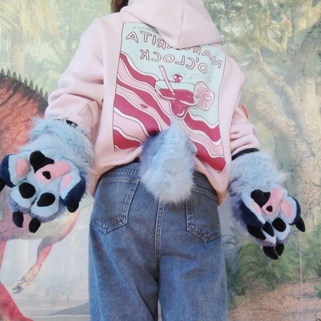 Fursuit Furry Puffy Paws and Nub Tail - Etsy
