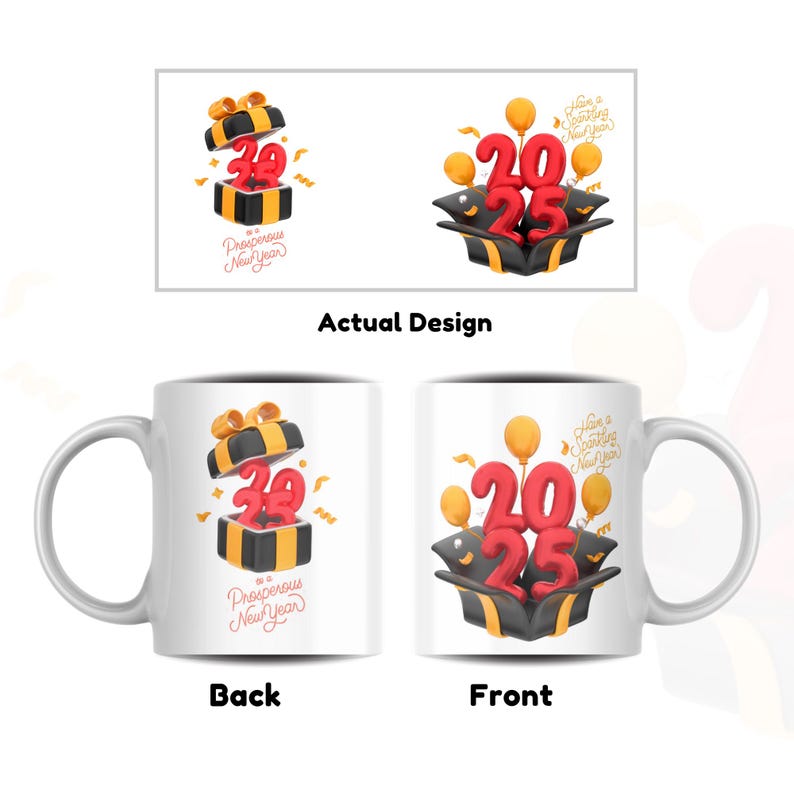 2025 NEW YEAR MUG Template - Etsy