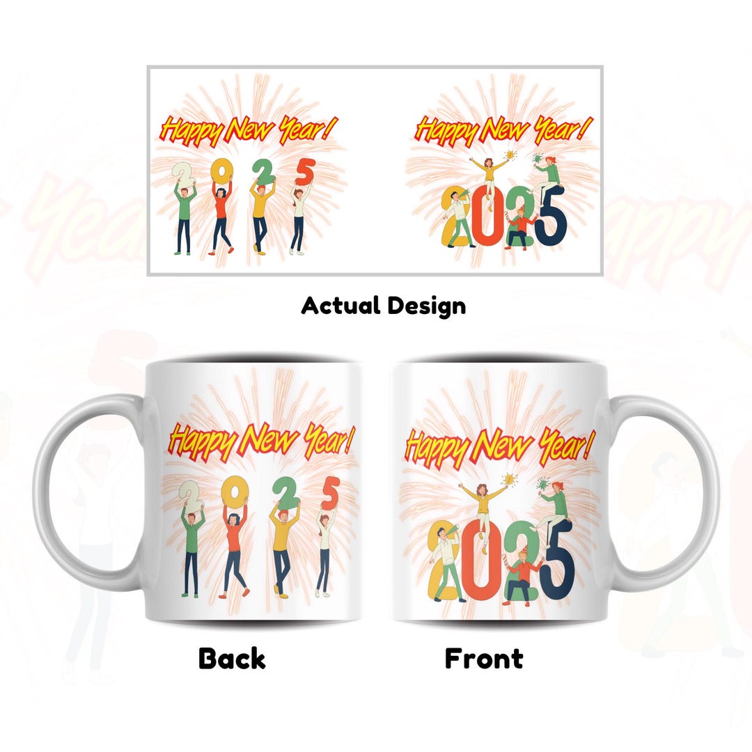 2025 NEW YEAR MUG Template - Etsy