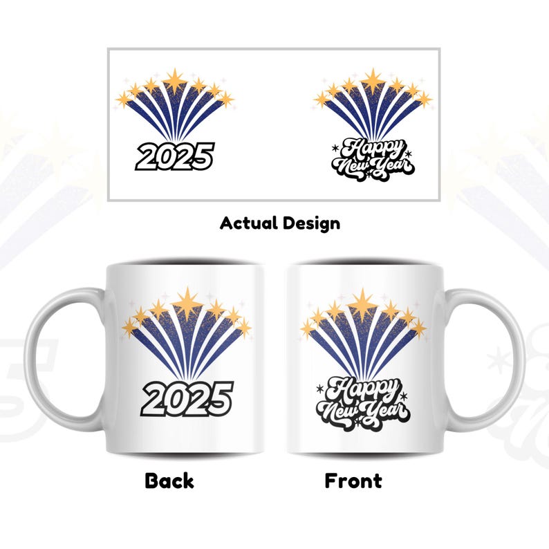 2025 NEW YEAR MUG Template - Etsy