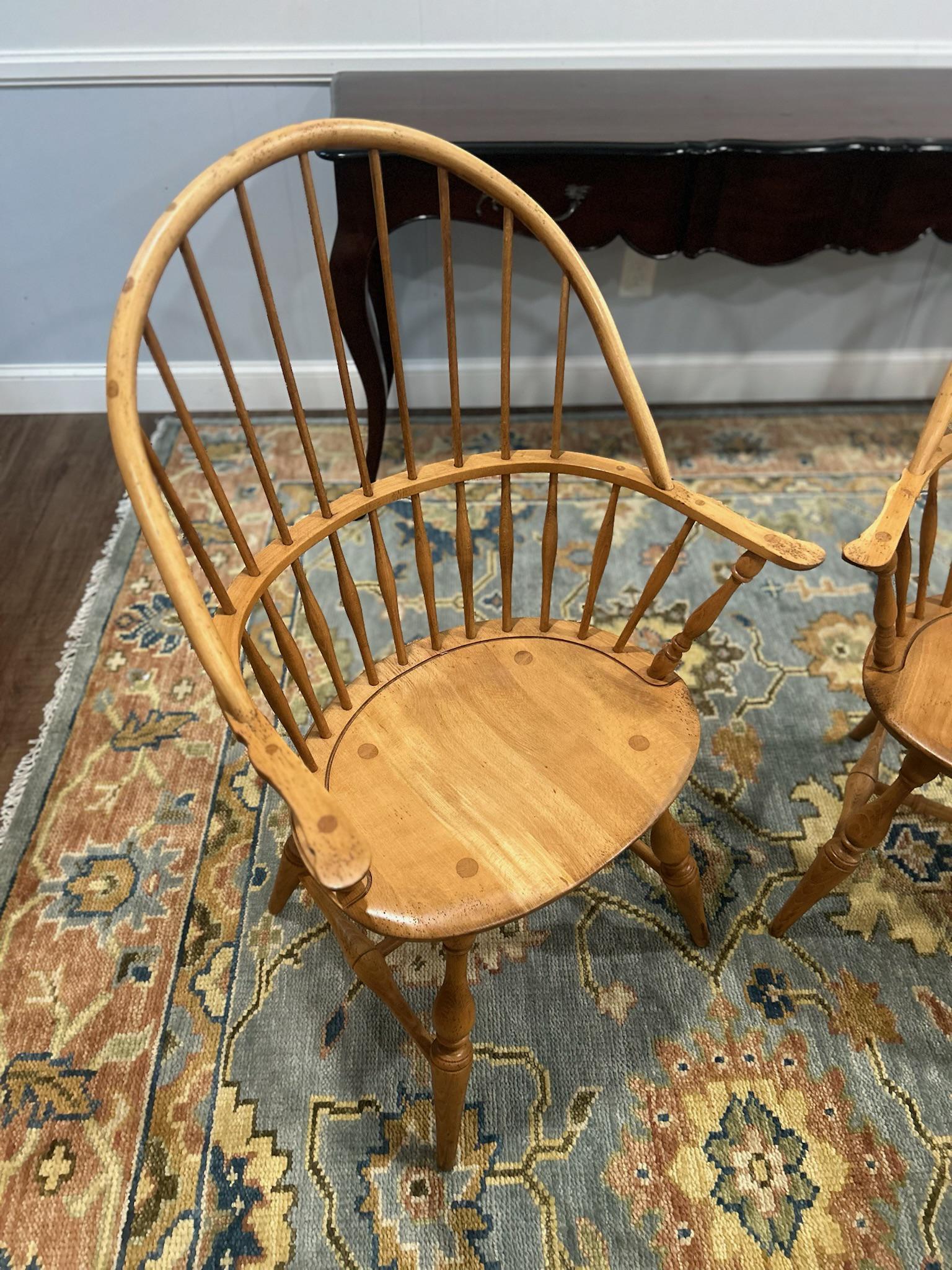 Vintage Antique, Pair of Windsor Chairs, Sack Back, Bow Back With Arms ...
