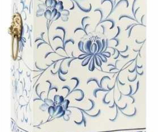 Upscale Home Decor by Chelsea House Blue and White Wastebasket or ...