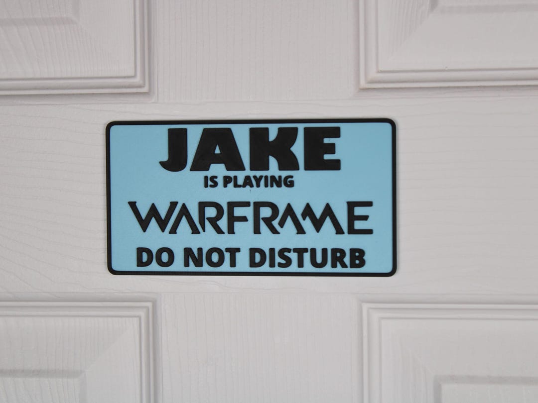 Warframe Door Sign | Custom "do Not Disturb" Name Plate | Personalized ...