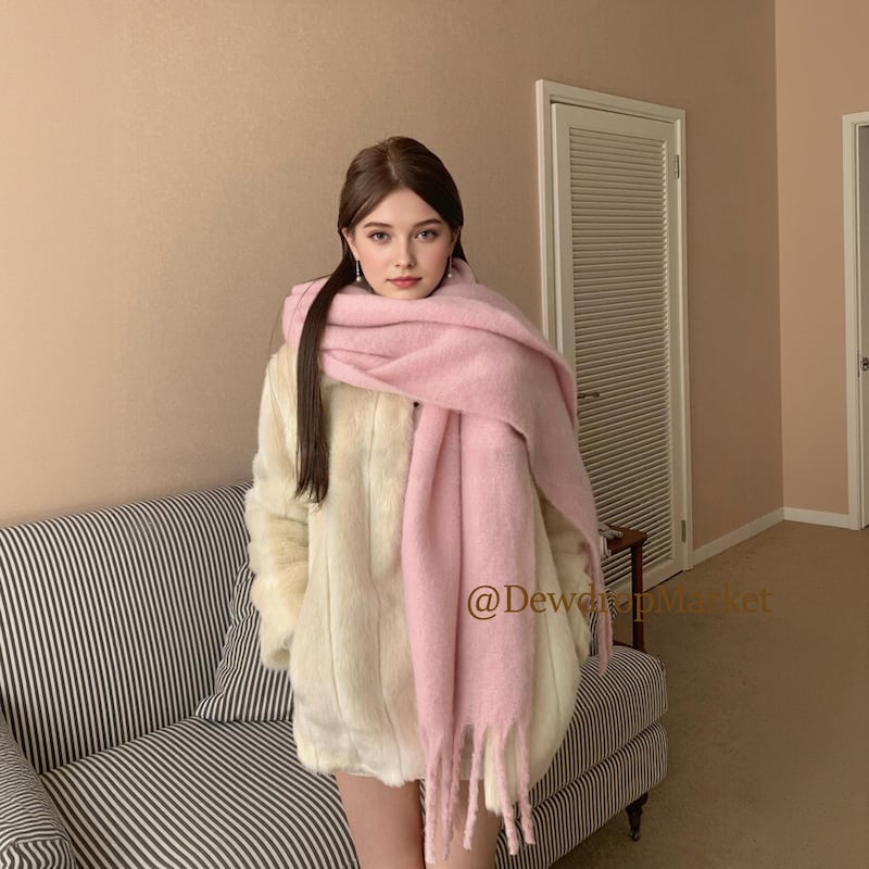 Pink Scarf Fluffy - Etsy UK