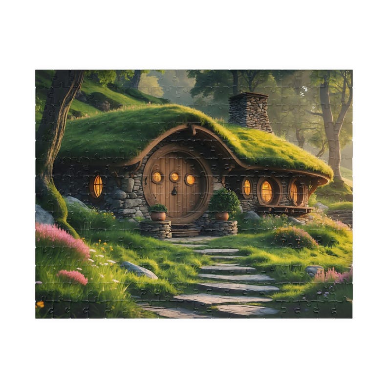 Hobbit House Jigsaw Puzzle: Whimsical Shire Cottage, Fantasy Art - Etsy