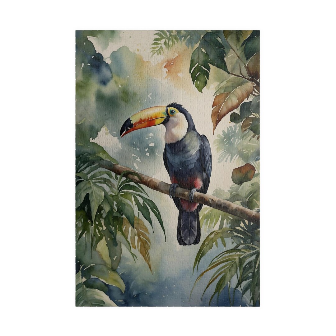 Tropical Toucan Jigsaw Puzzle: Colorful Jungle Bird Art - Etsy
