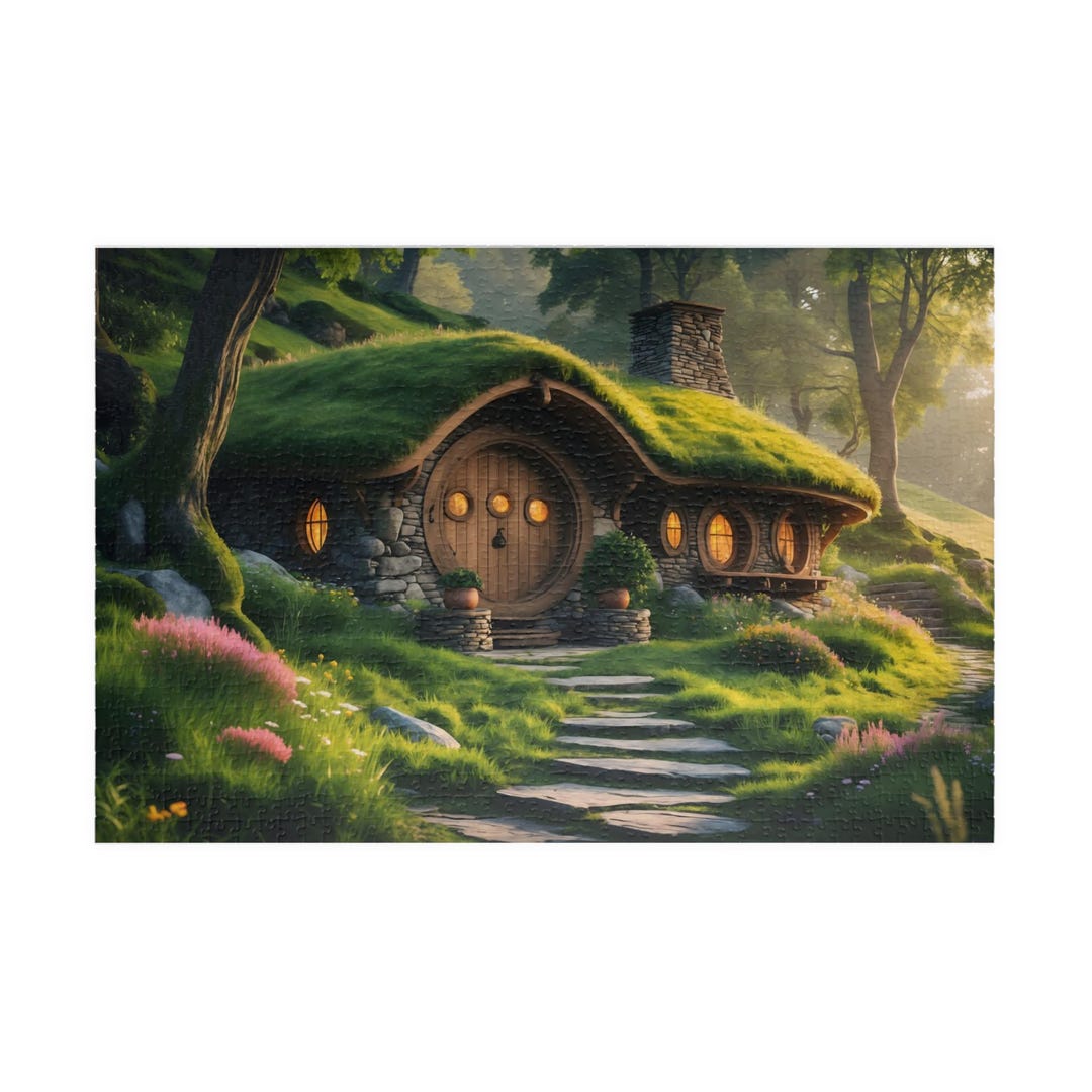 Hobbit House Jigsaw Puzzle: Whimsical Shire Cottage, Fantasy Art - Etsy