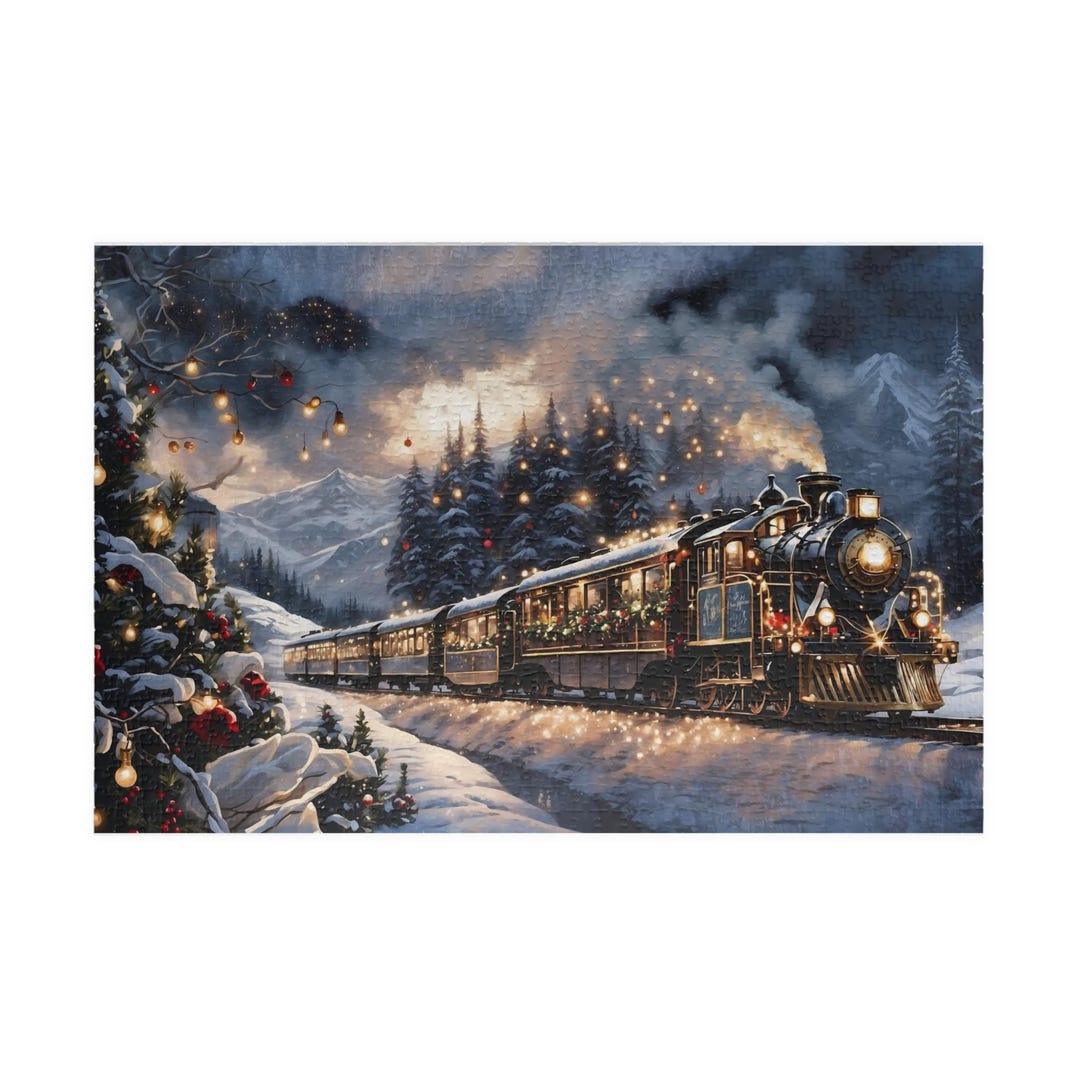 Winter's Night Train Jigsaw Puzzle: Enchanted Express, Christmas Scene ...