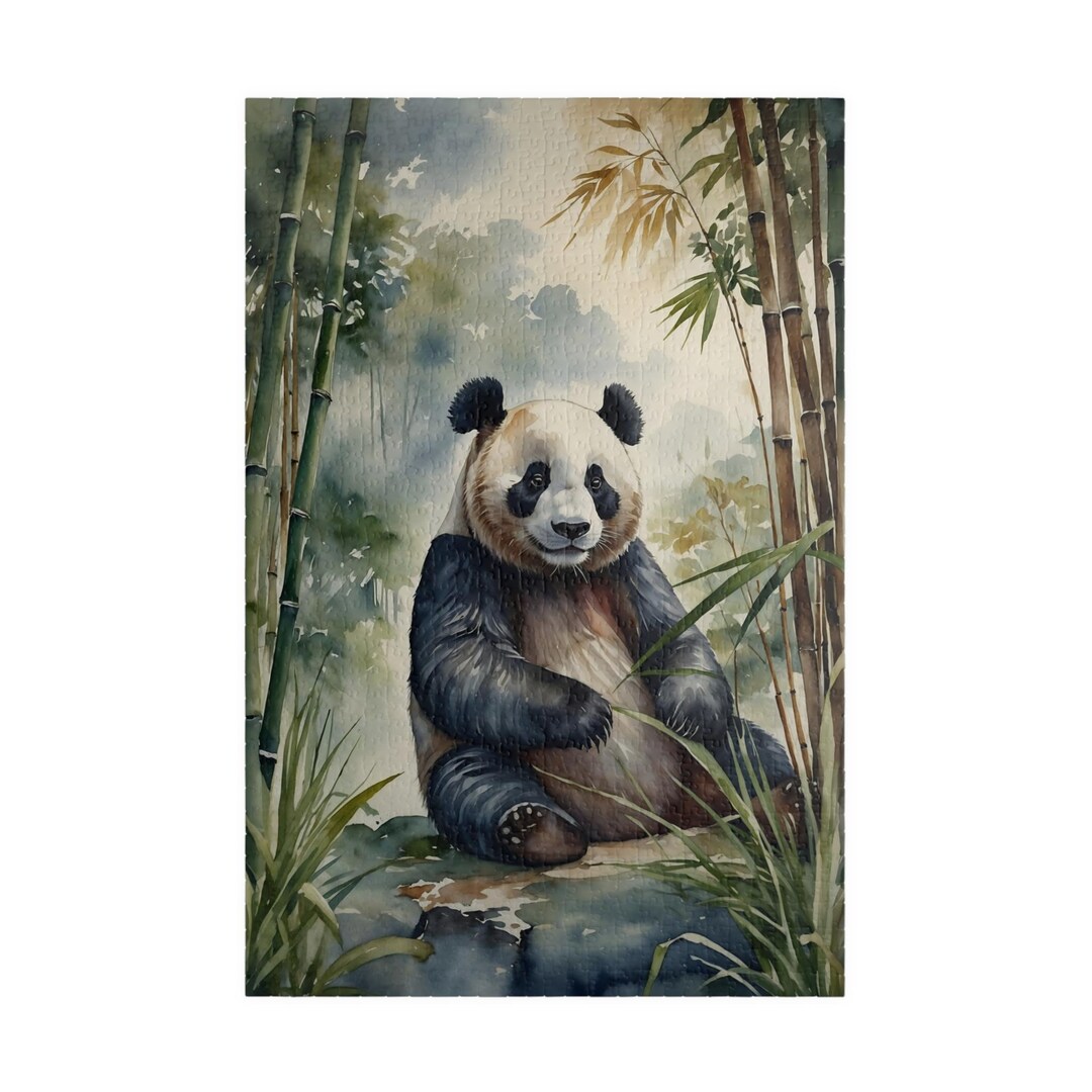 Panda Jigsaw Puzzle for Adults, Giant Panda in Bamboo Forest Puzzle 500 ...