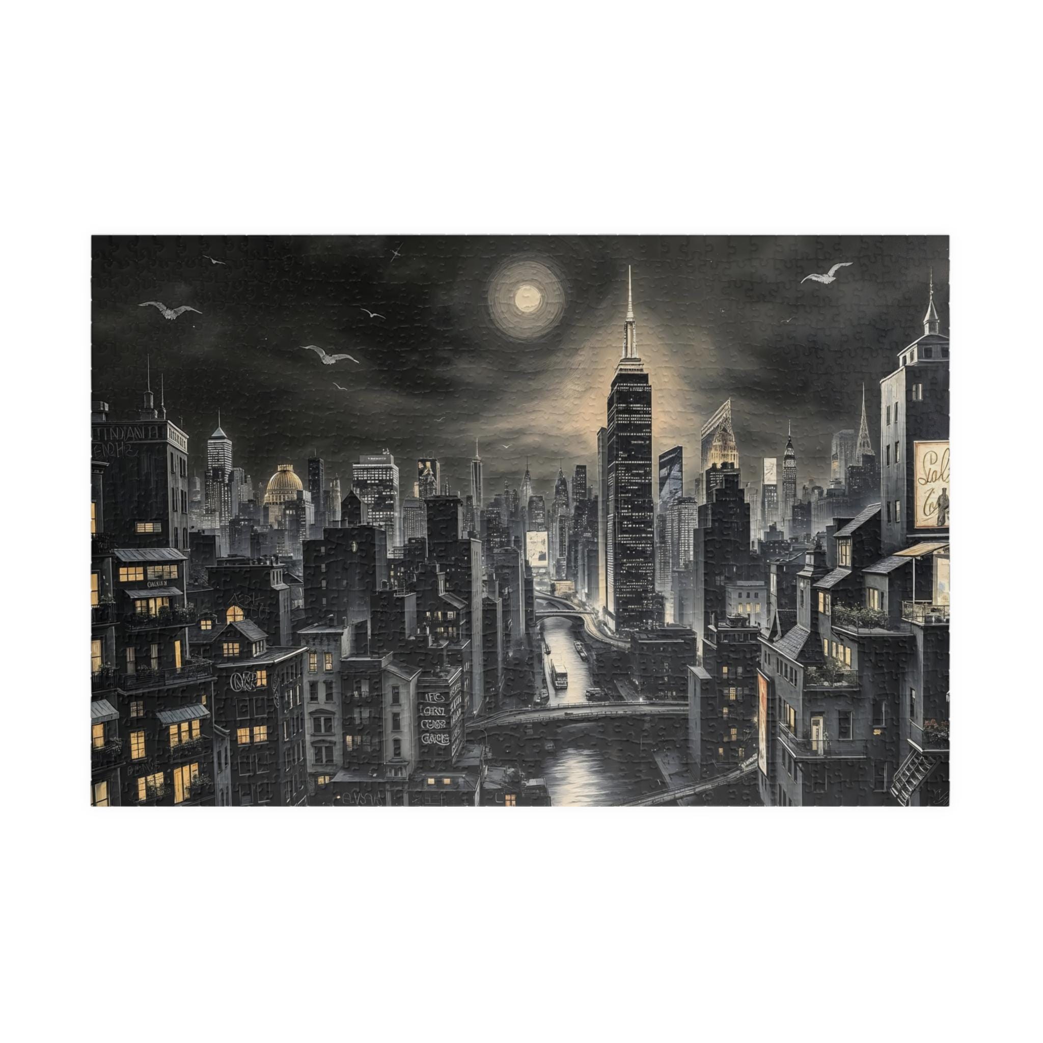 Noir Cityscape Noir Cityscape' Poster, Picture, Metal Print, Paint By