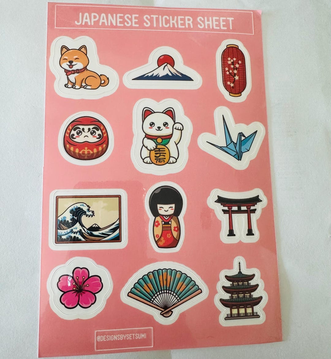 Japanese Sticker Sheet - Etsy