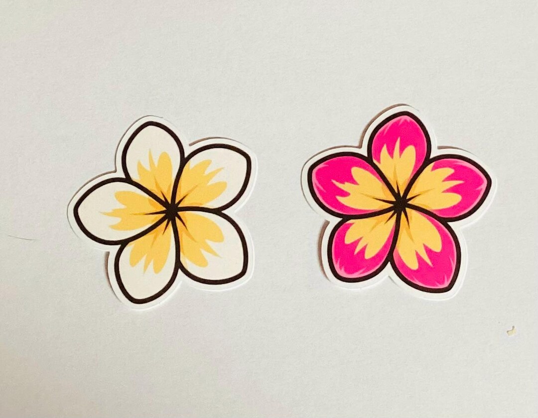 Plumeria Hawaiian Flower Sticker - Etsy