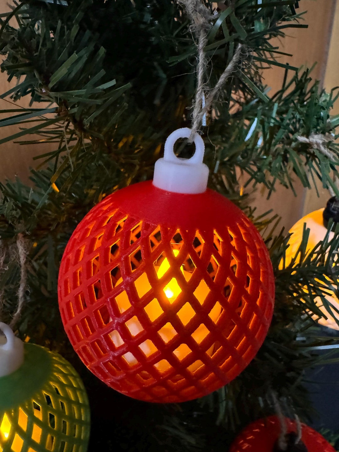 3D Printed Mesh Tealight Christmas Ornament - Etsy