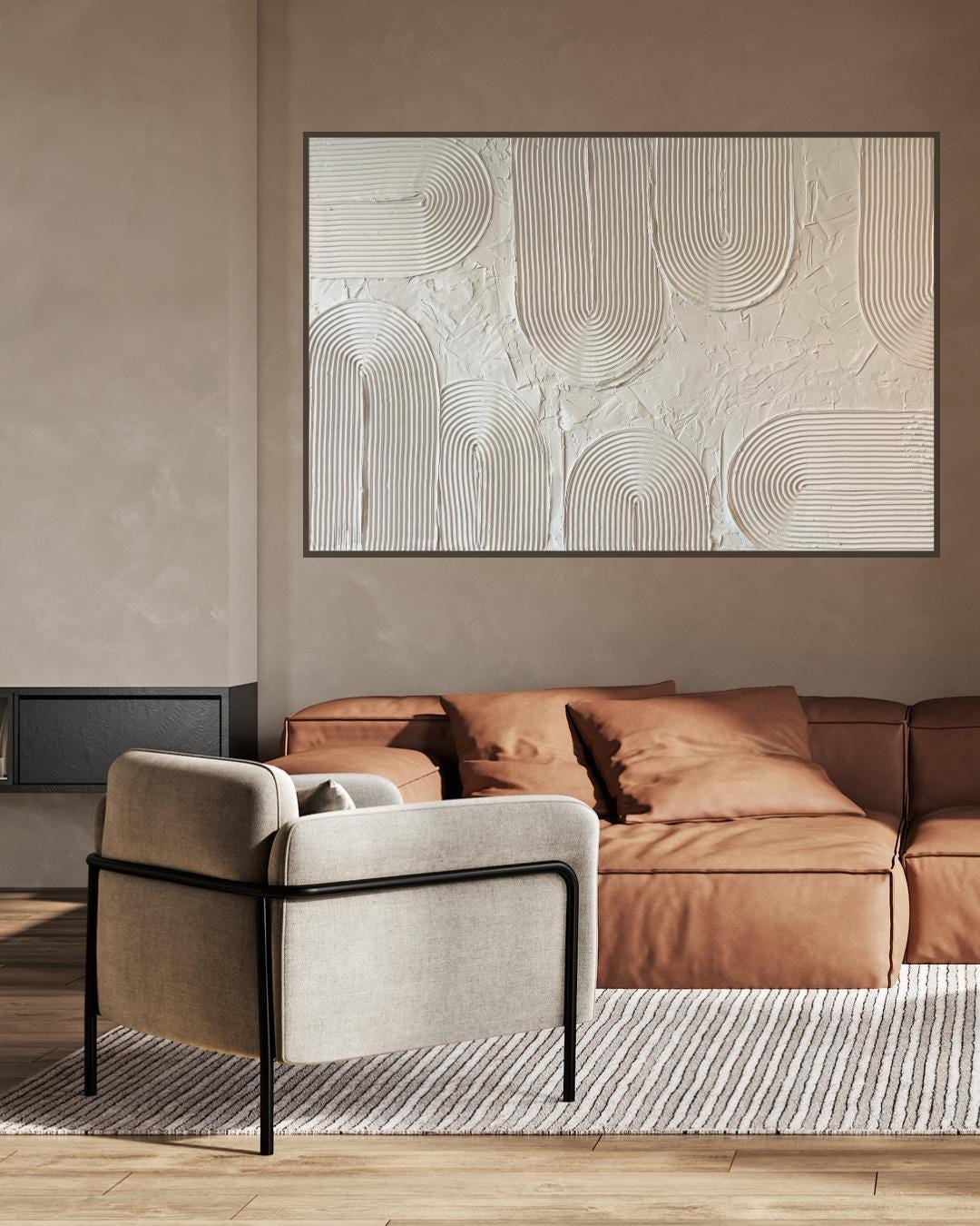 Huge 3D Texture Structure Wall Art Minimalistic Arch Plaster - Etsy