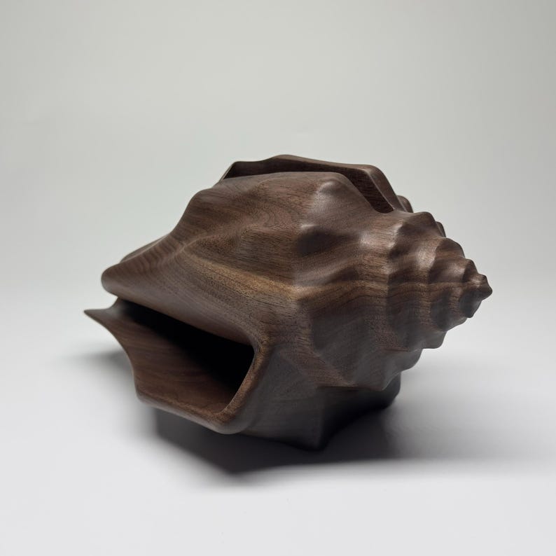 Walnut Wood Phone Speaker, Acoustic Conch Shell Amplifier, Home Decor ...