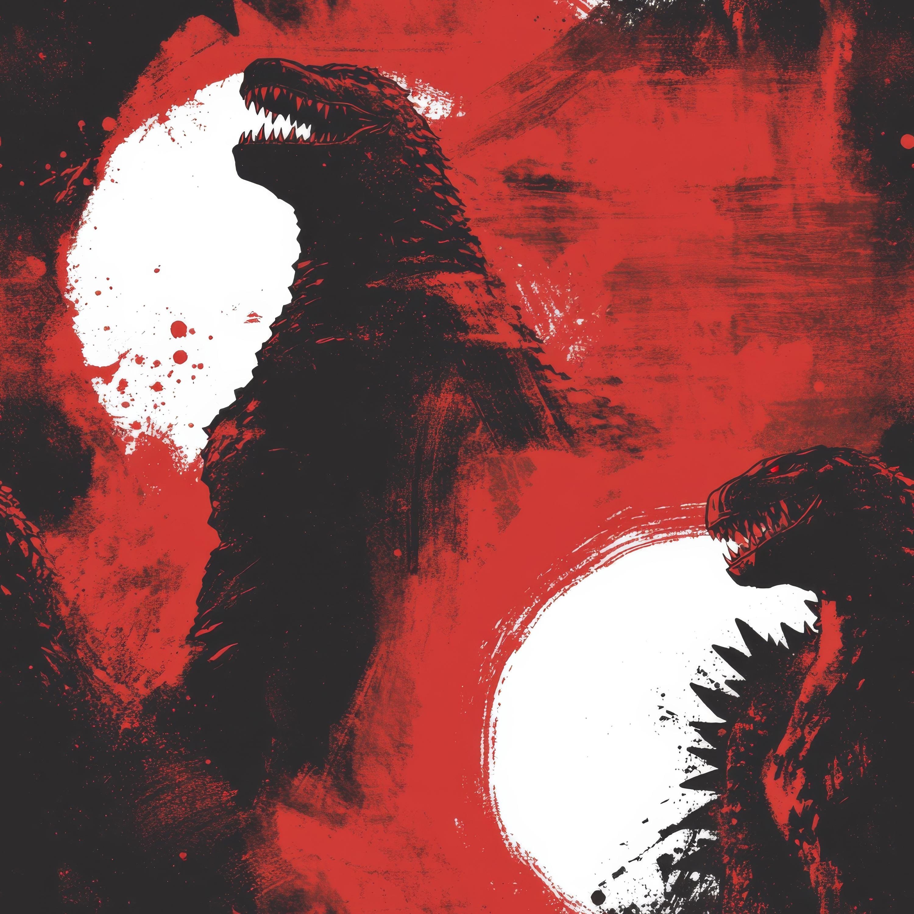 Godzilla Seamless Digital Pattern Japanese Kaiju Design, Sunset ...