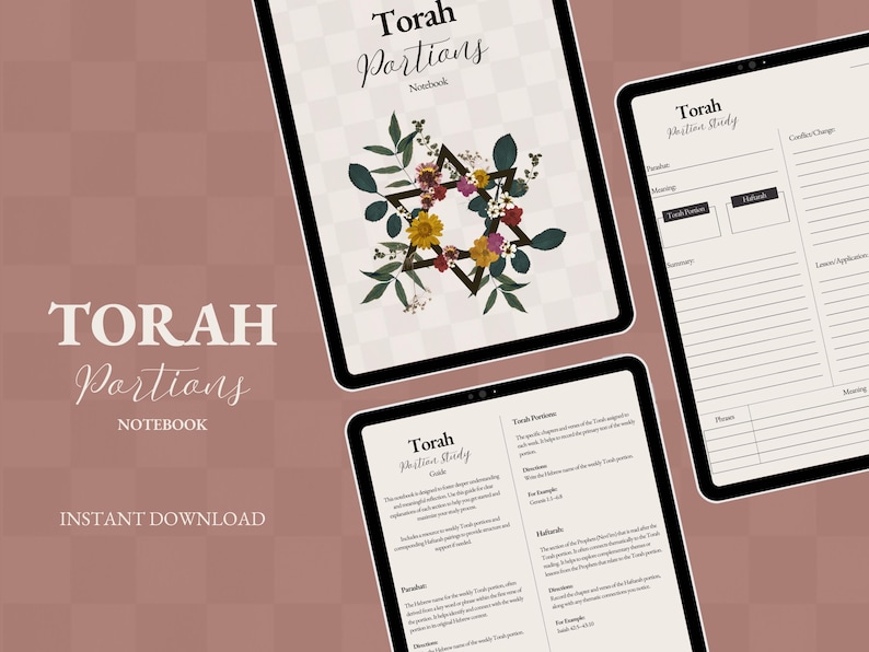 Cuaderno de estudio de las porciones de la Torá - Etsy México