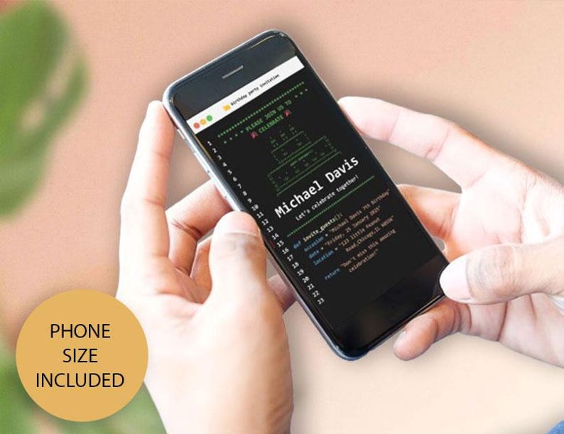 Editable Computer Birthday Invitation, Computer Tech Coding Programming ...