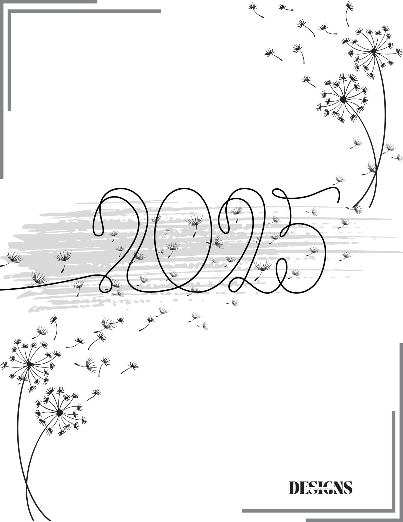 Printable Dandelion 2025 Calendar - Etsy