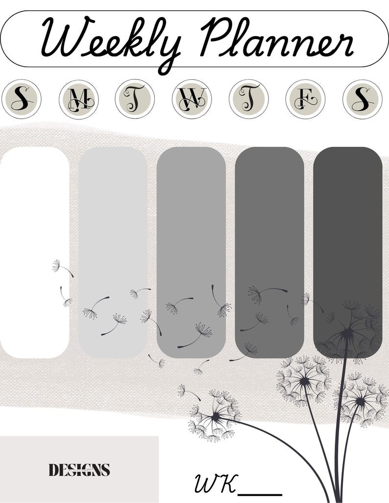 Printable Dandelion 2025 Calendar - Etsy